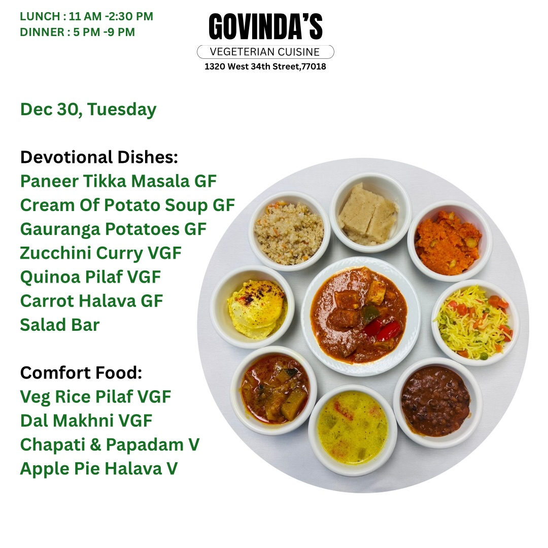 MENUS – Govinda's Vegetarian Cuisine